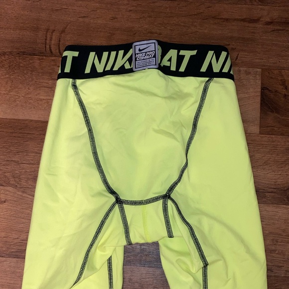 Nike | Pants | Nike Pro Combat Bright Yellow Compression Pants | Poshmark